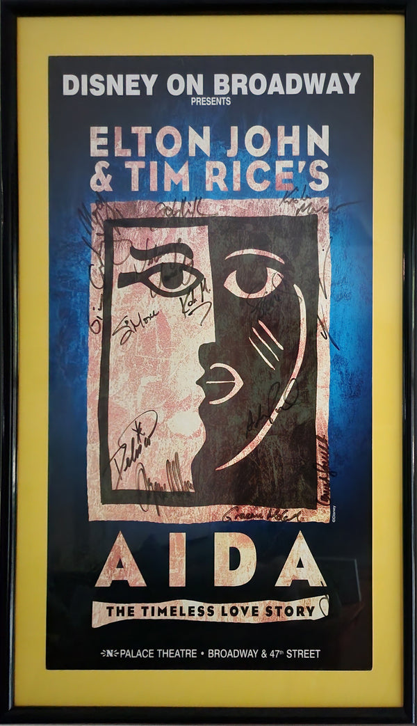Signed Poster - Elton John & Tim Rice's AIDA - Autographed by Broadway ...