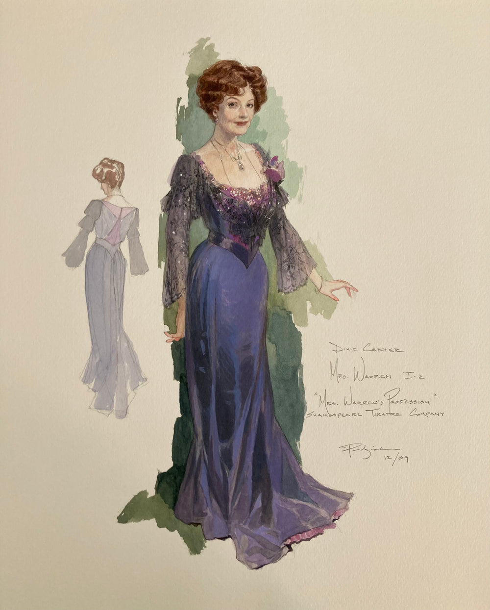 MRS. WARREN'S PROFESSION "Poor But Honest" Costume Sketch by Robert Pe ...