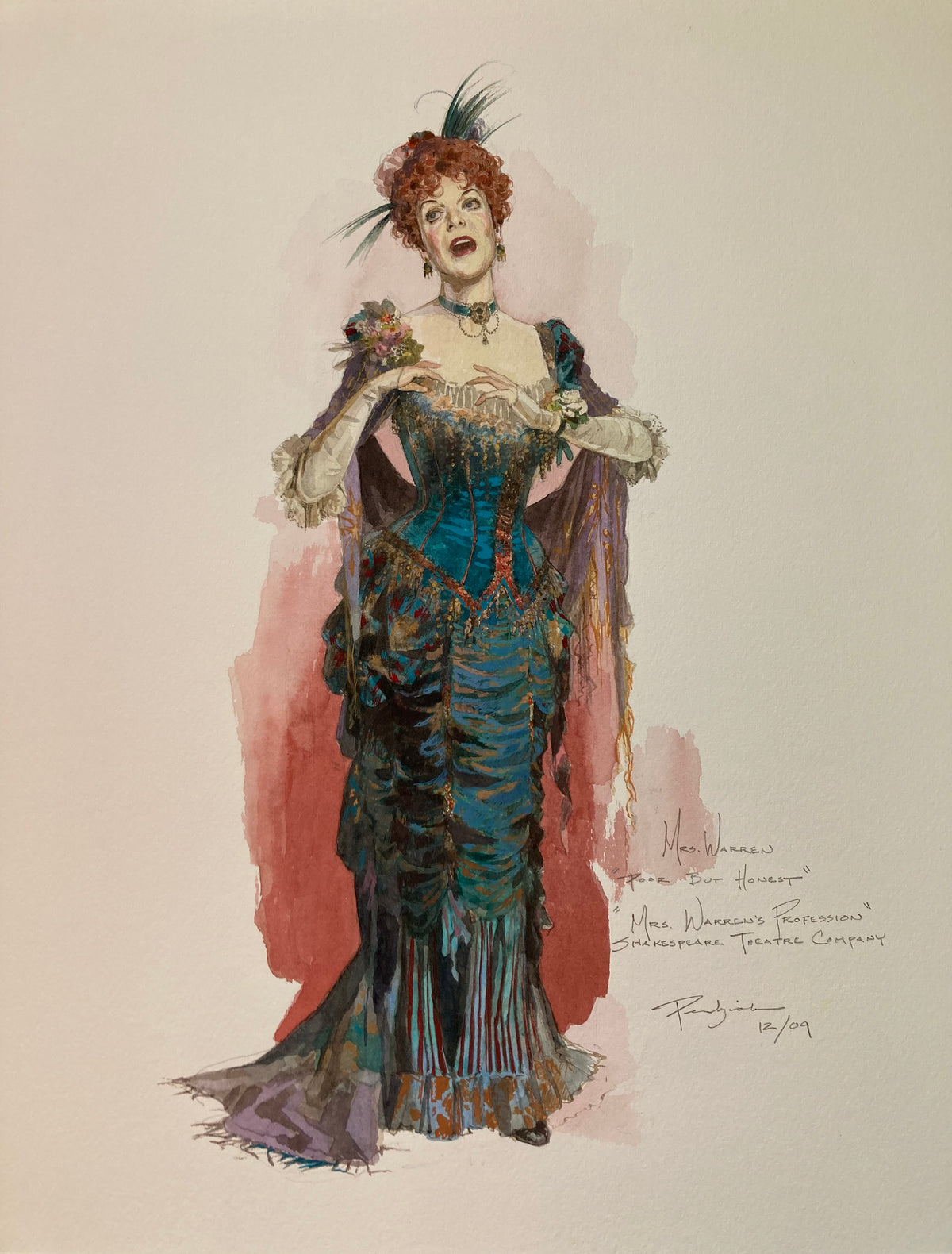 MRS. WARREN'S PROFESSION "Poor But Honest" Costume Sketch by Robert Pe ...