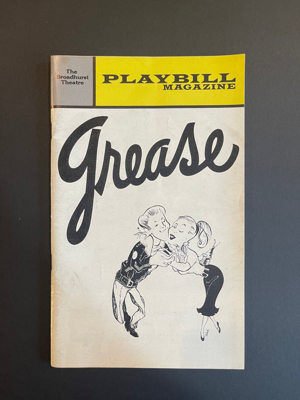 "Grease" Original Broadway Production Playbill (1972) - Broadway Design ...