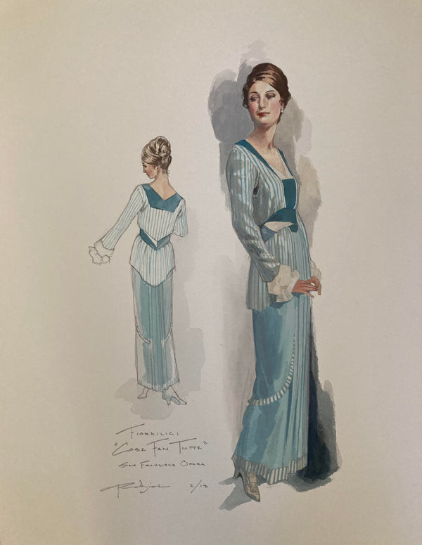 Fiordiligi Costume Sketch by Robert Perdziola, "COSI FAN TUTTE" San Fr ...