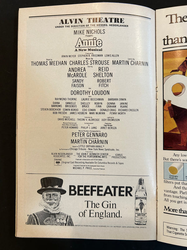 "Annie" Original Broadway Production Playbill (1977) featuring Andrea ...